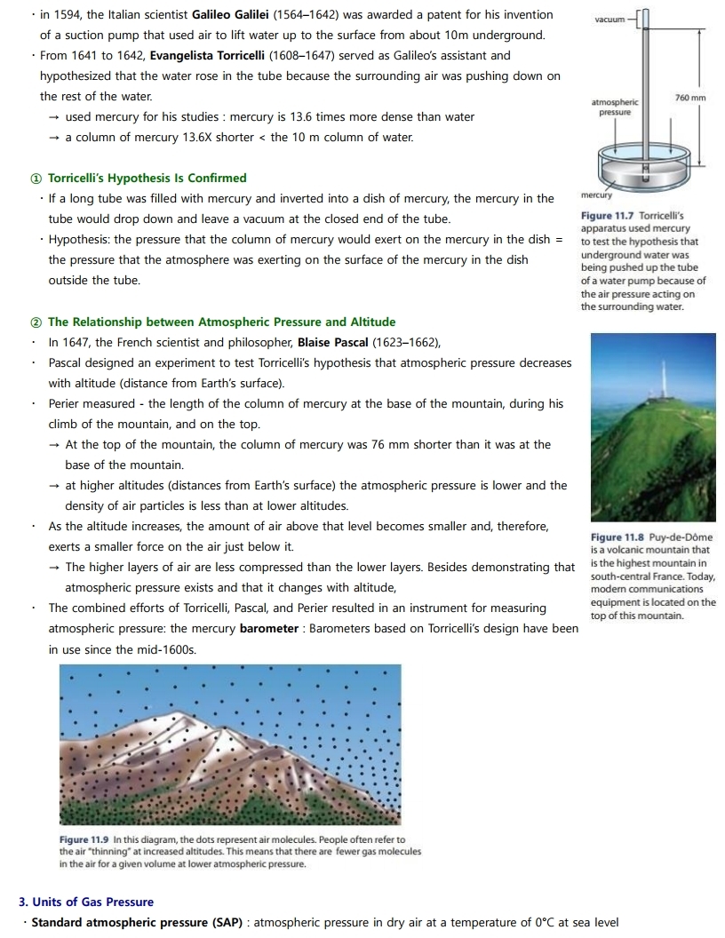 Summary MHR, Chem 11, Unit 5. Ch. 11 Properties of Gases 기체의 성질