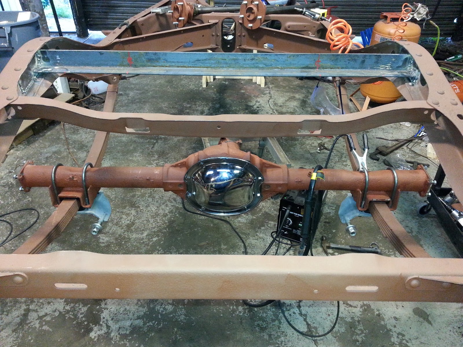 My 1936 Pontiac Restoration: Most of Chassis primed and rear end