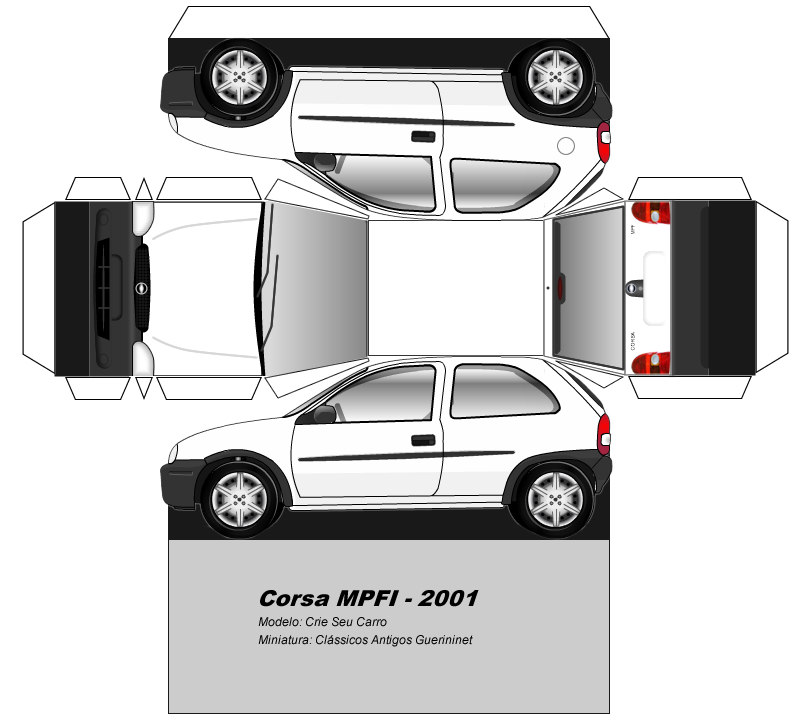 SP. Papel Modelismo: PaperCraft - Corsa MPFI 2001 - Corsinha