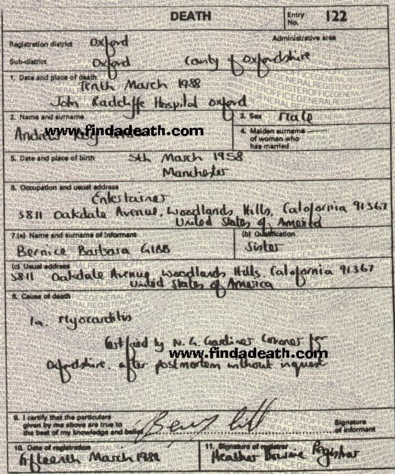 Dearly Departed Tours Hollywood: Andy Gibb's 27th Deathaversary March ...