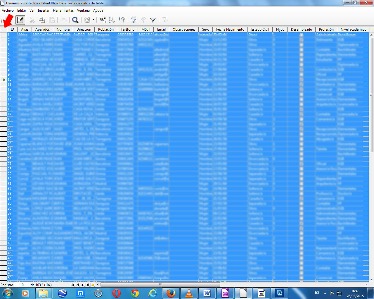 Libreoffice Base Copiar Una Tabla De Una Base De Datos En Una Hoja De