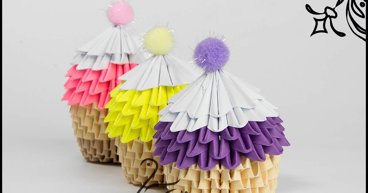 Origami 3d - mikaglo: 121. Jak zrobić babeczkę z origami / origam 3d ...