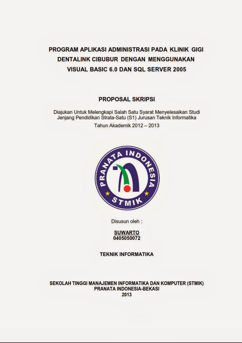 gathoth aje : Contoh Pembuatan Proposal SKRIPSI/TUGAS AKHIR