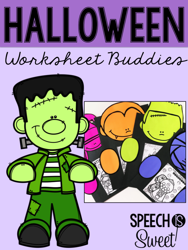 Halloween Speech Therapy Worksheet Buddies Freebie - Speech is Sweet