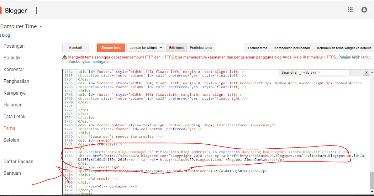 Cara Mengubah tulisan copyright di Blog atau website - El squadron