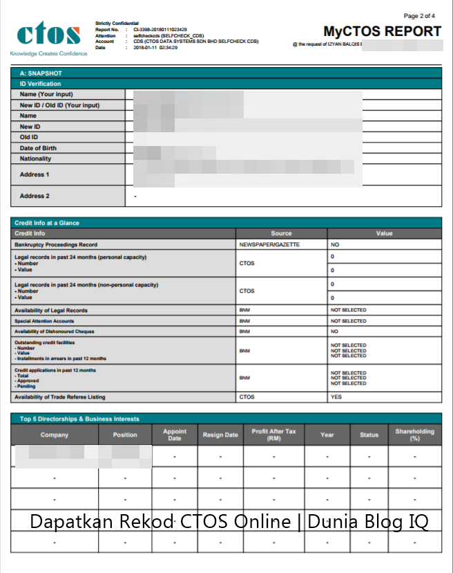 Cara Mudah Dapatkan Report CTOS Online Dan Fakta Asas Mengenainya