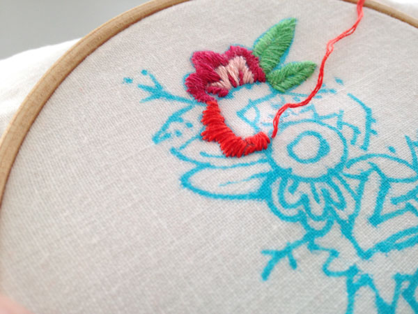 kontrast i stil og stof: Frit broderi - på beklædning