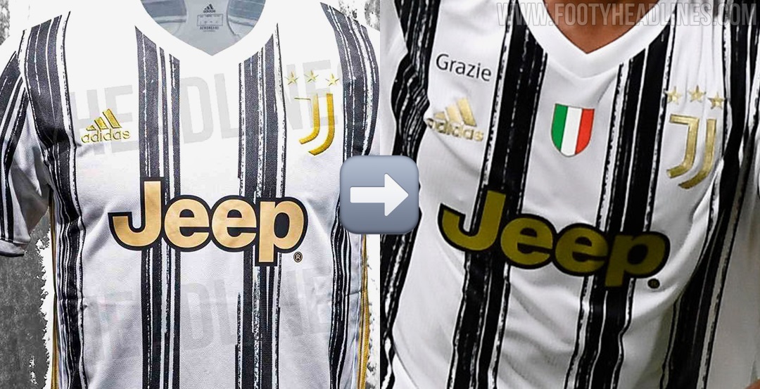 'Last-Minute' Gold Jeep Logo 'Turns Black' On Juventus 20-21 Home Kit ...