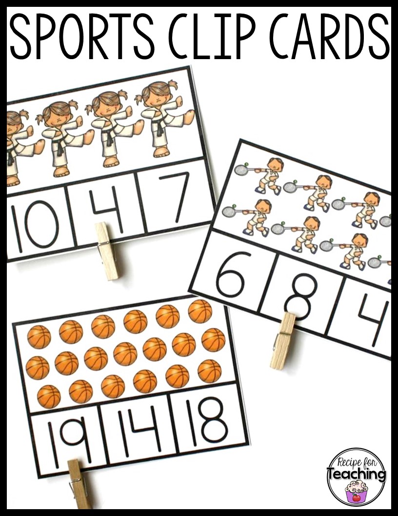 Sports Themed Clip Cards - Recipe for Teaching