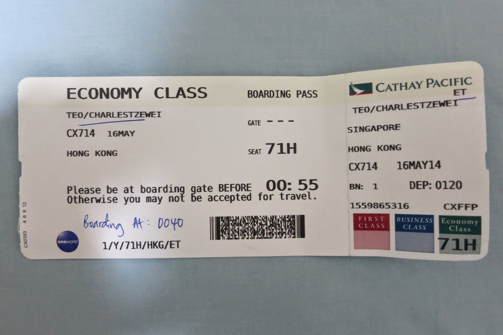 Charles Ryan's Flying Adventure: Flying Cathay Pacific to Hong Kong on ...