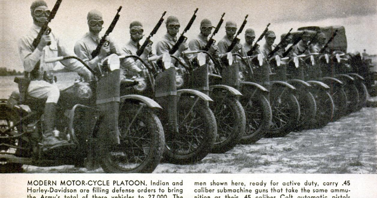 Nostalgia on Wheels: WWII US Army Motorcycle Platoon - 1941