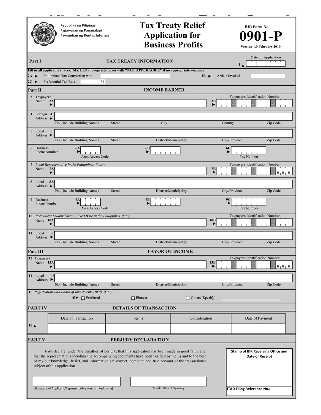 busapcom: BIR Form 0901-P Download