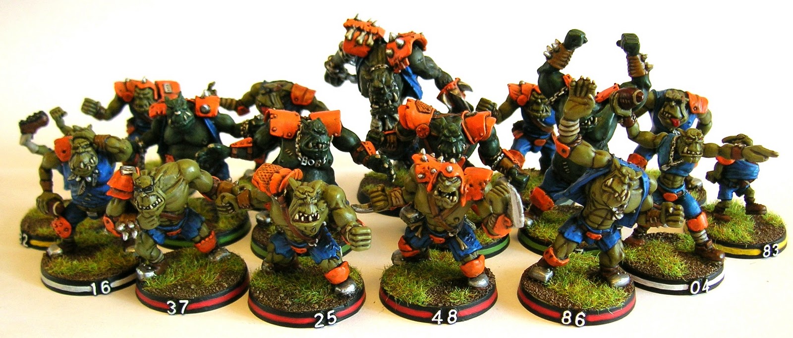Spiky's Painting Blog: Orc Blood Bowl Team - finished March 2011