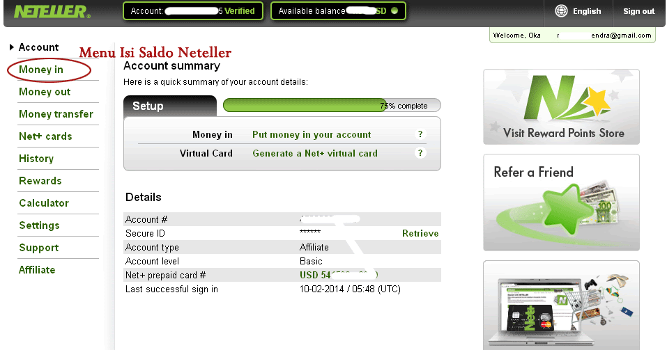 Panduan Neteller: Panduan Singkat Mengisi Saldo Neteller Dengan Kartu ATM Mandiri
