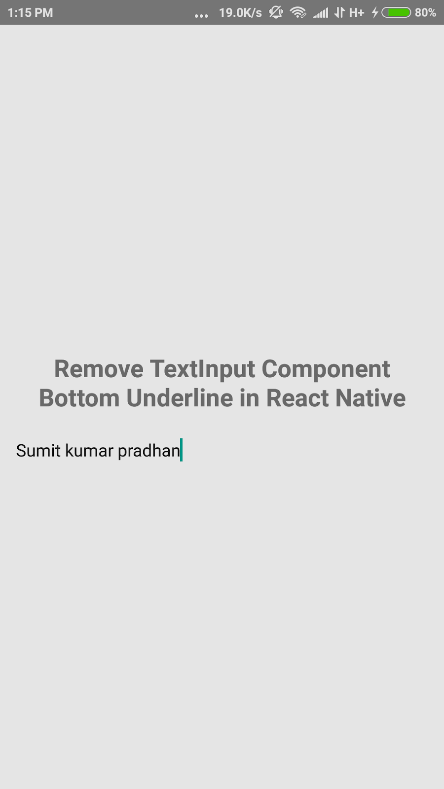 Remove TextInput Component Bottom Underline in React Native | SKPTRICKS