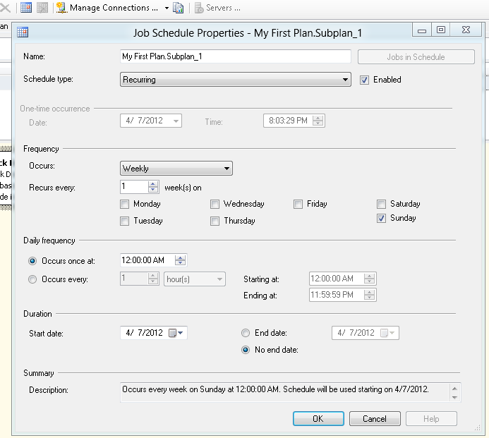 All About SQL!: Configuring SQL Server Maintenance Plan