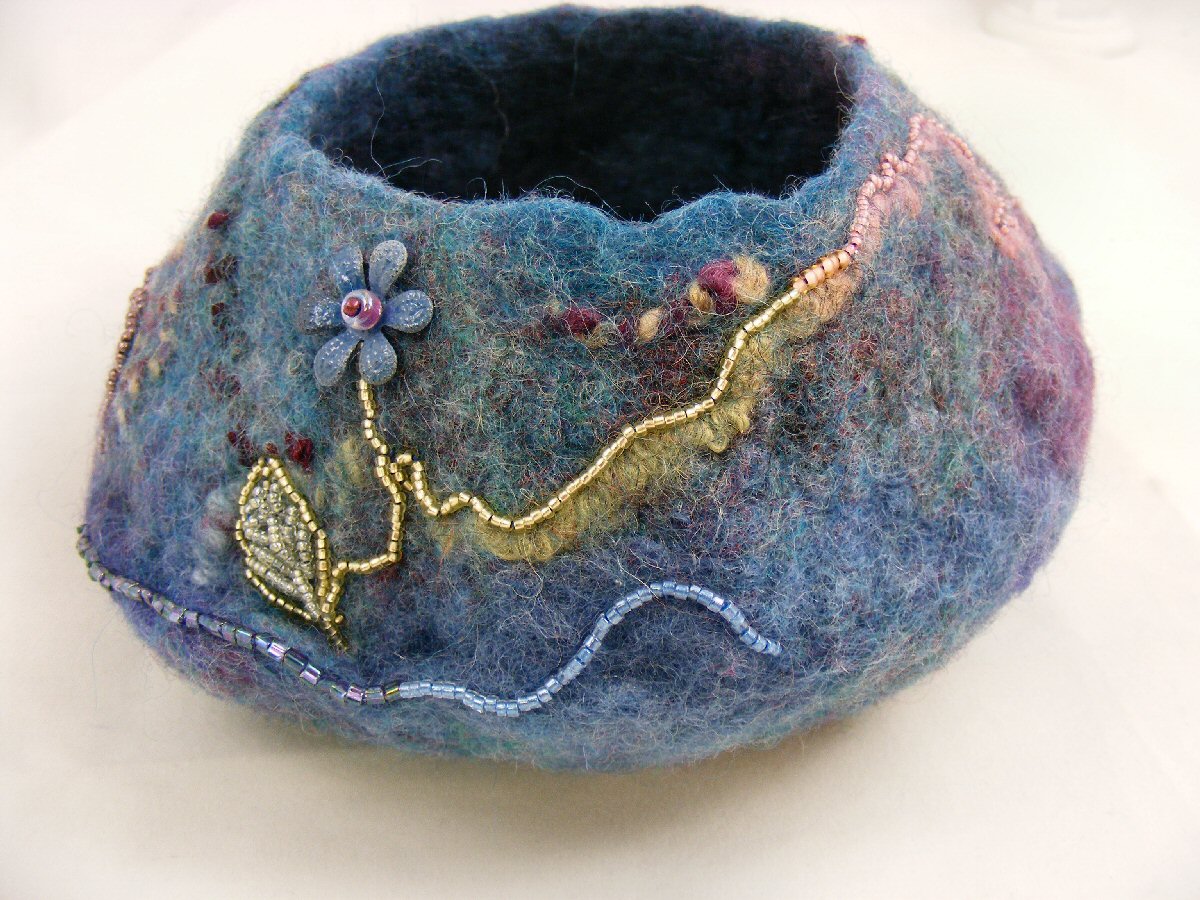 Sweet Freedom Designs: Embellished Felted Vessel