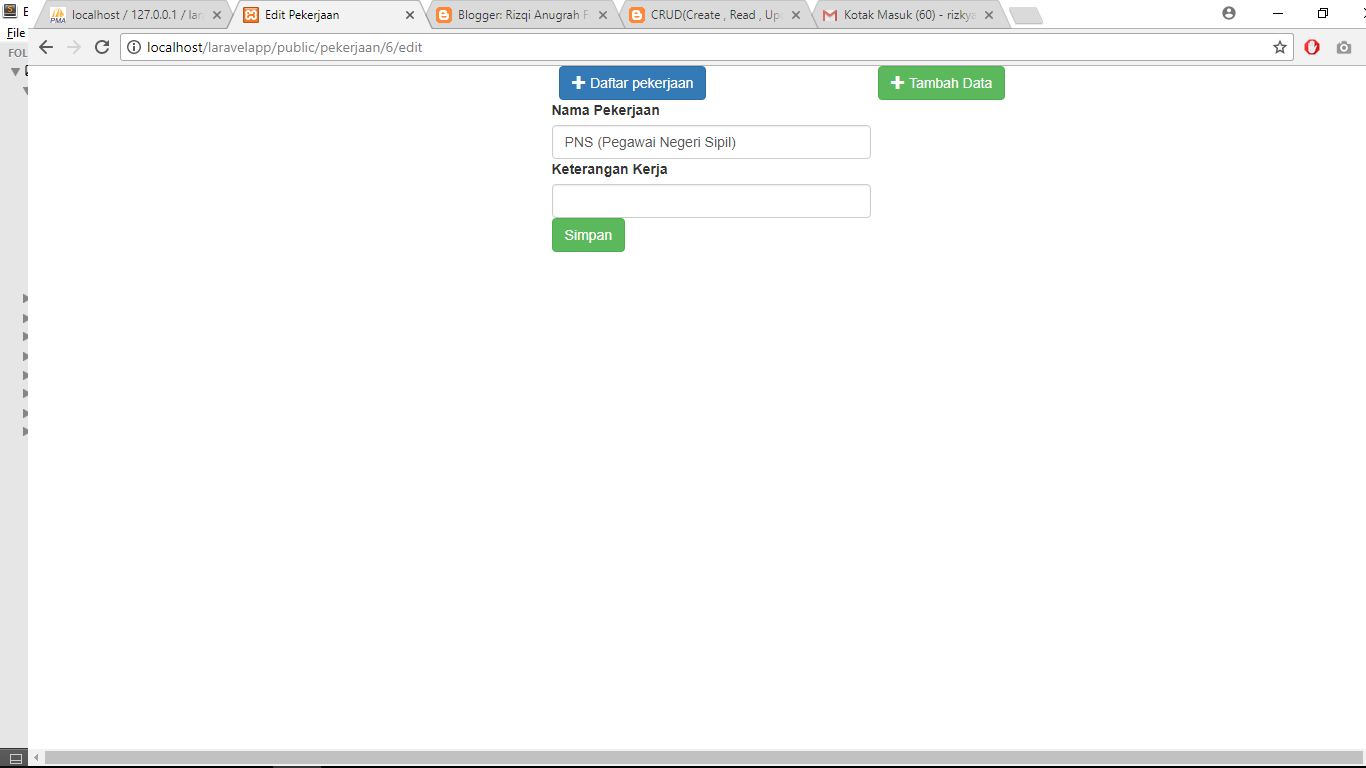 Buat Crud Sederhana dengan Framework Laravel 5