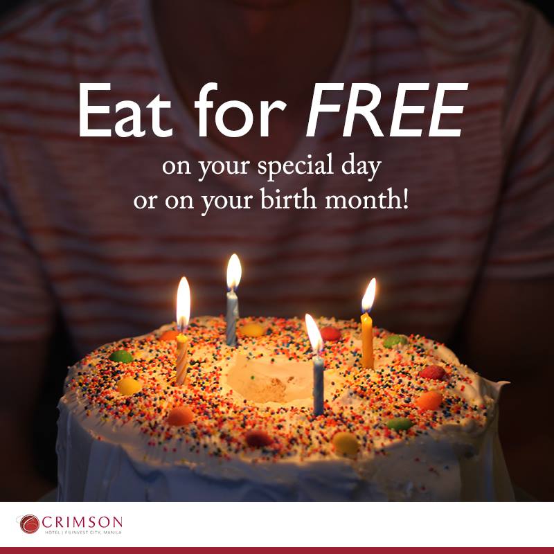 Manila Shopper: Crimson Hotel's Cafe8 FREE Buffet Promo for Birthday ...
