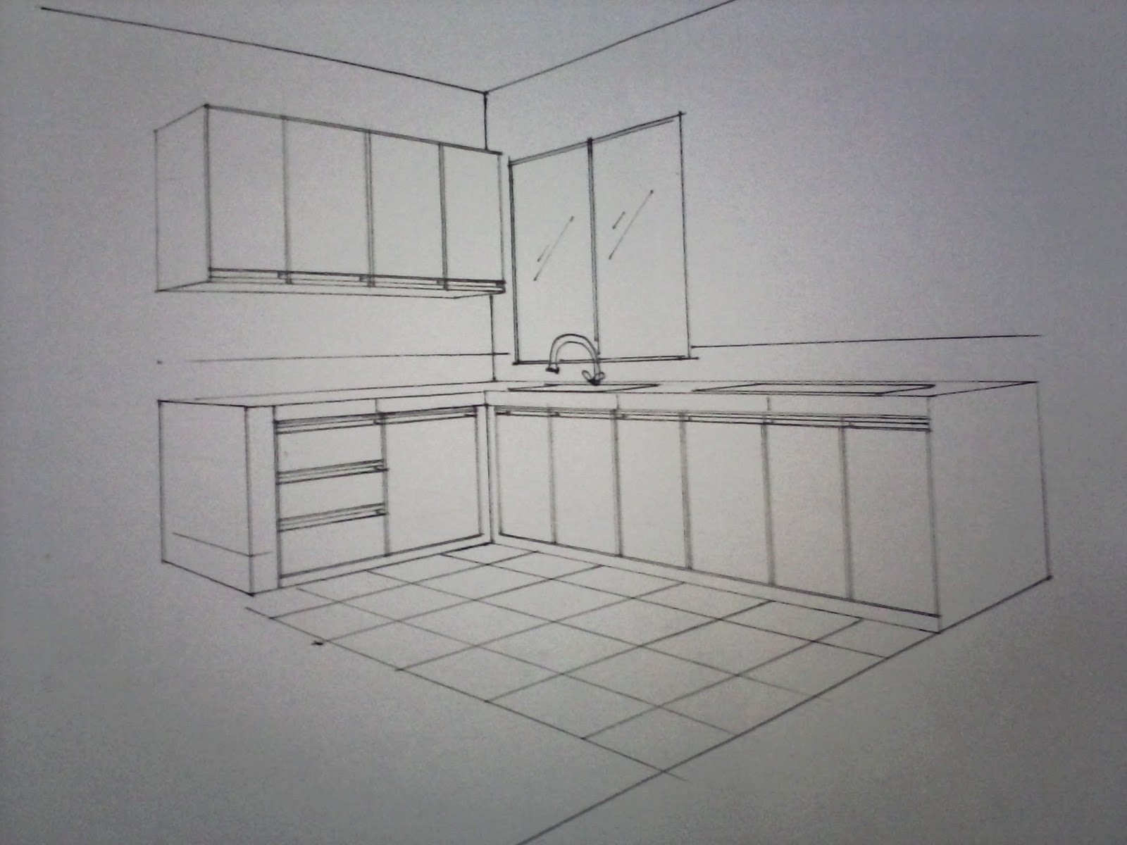 contoh lakaran kabinet dapur - Nicola Mackay