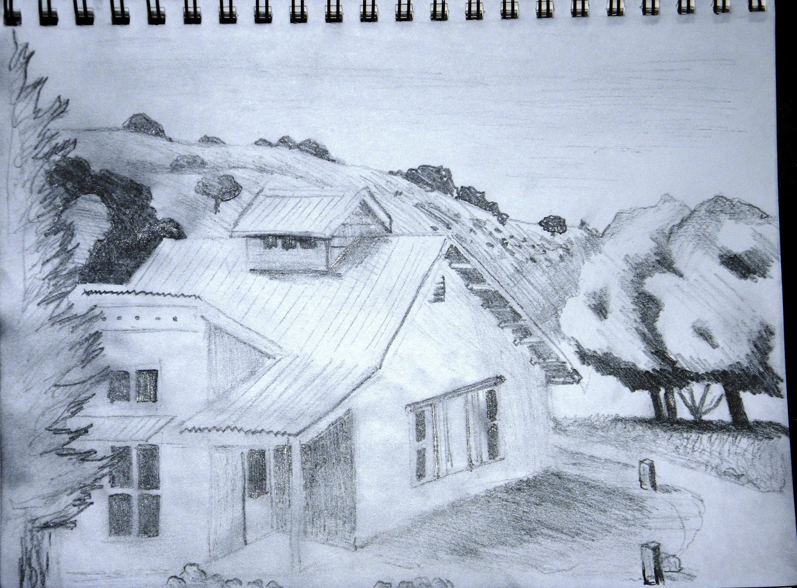 A Creative Journey, by Michael Mitchell: Pencil drawing at camp