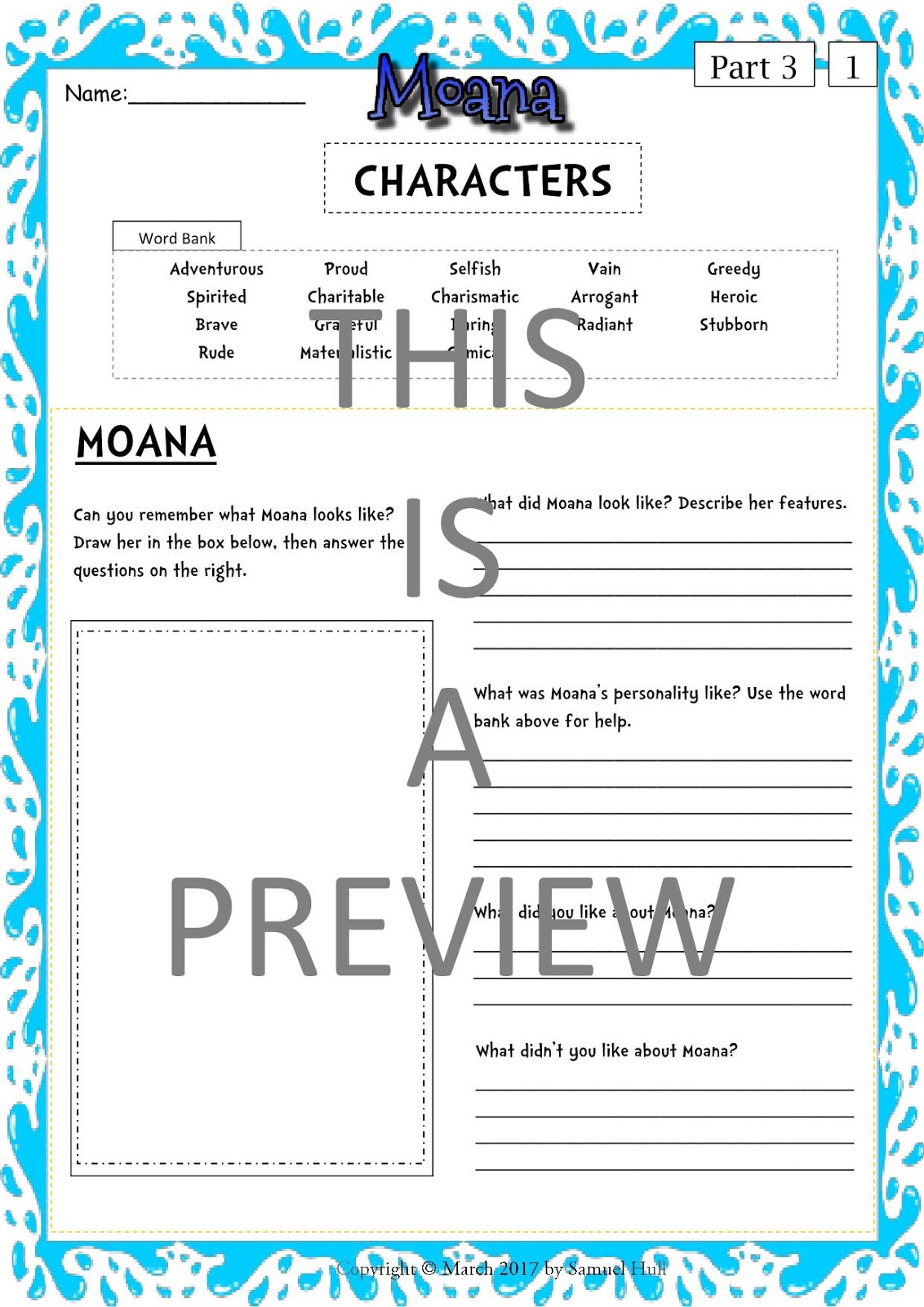 Disney's Moana (2016) - Movie Questions + Activities - Answer Key ...