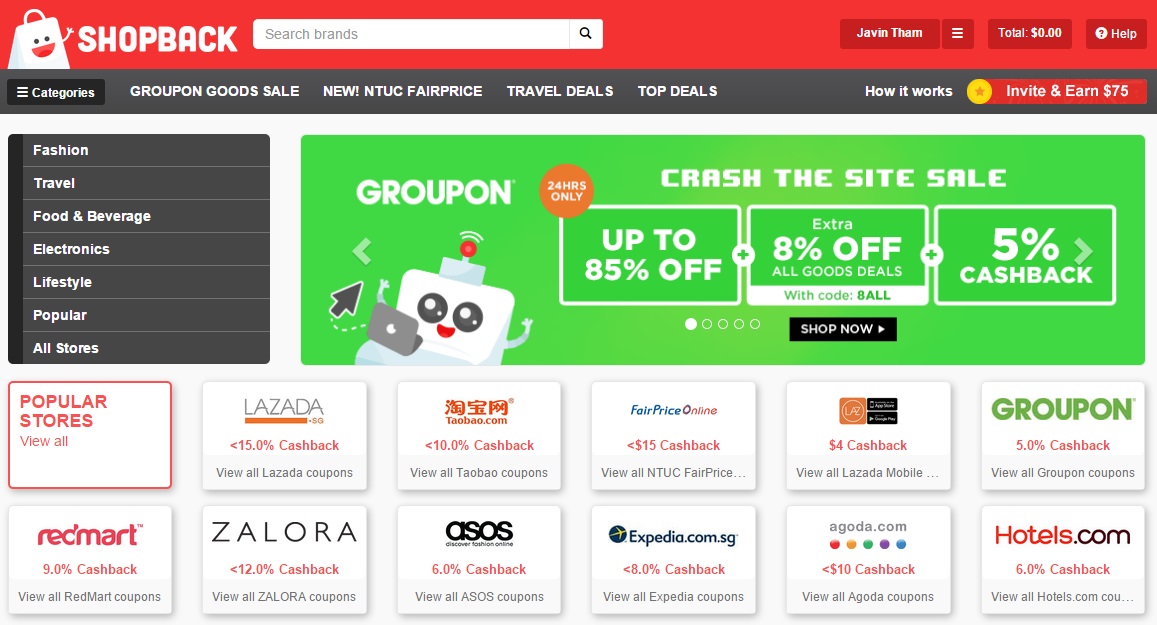 ShopBack - Shop Online & Earn Cashback | Javin Tham