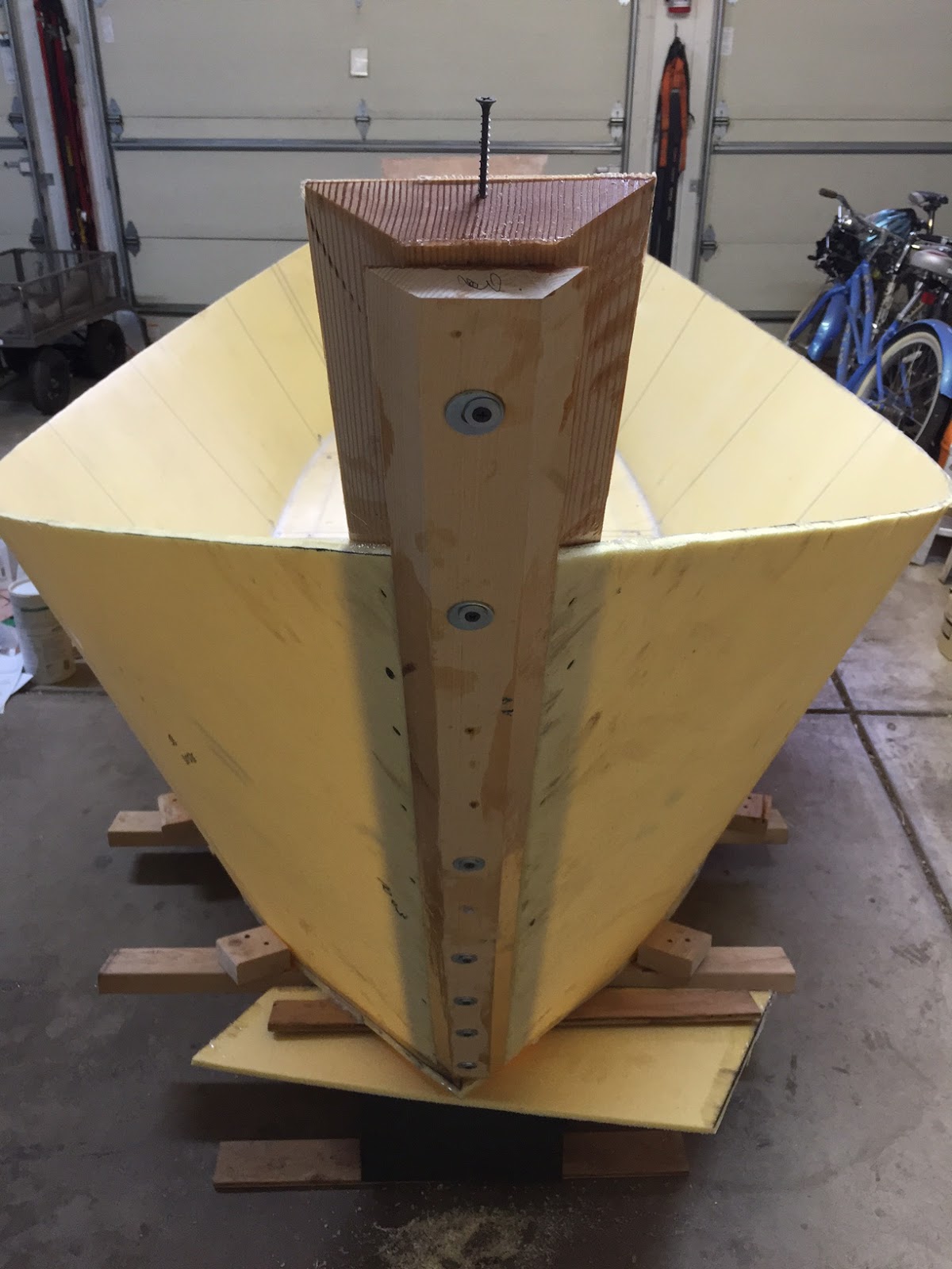 Whitewater Dory: Bow Cap & Bottom Glassing