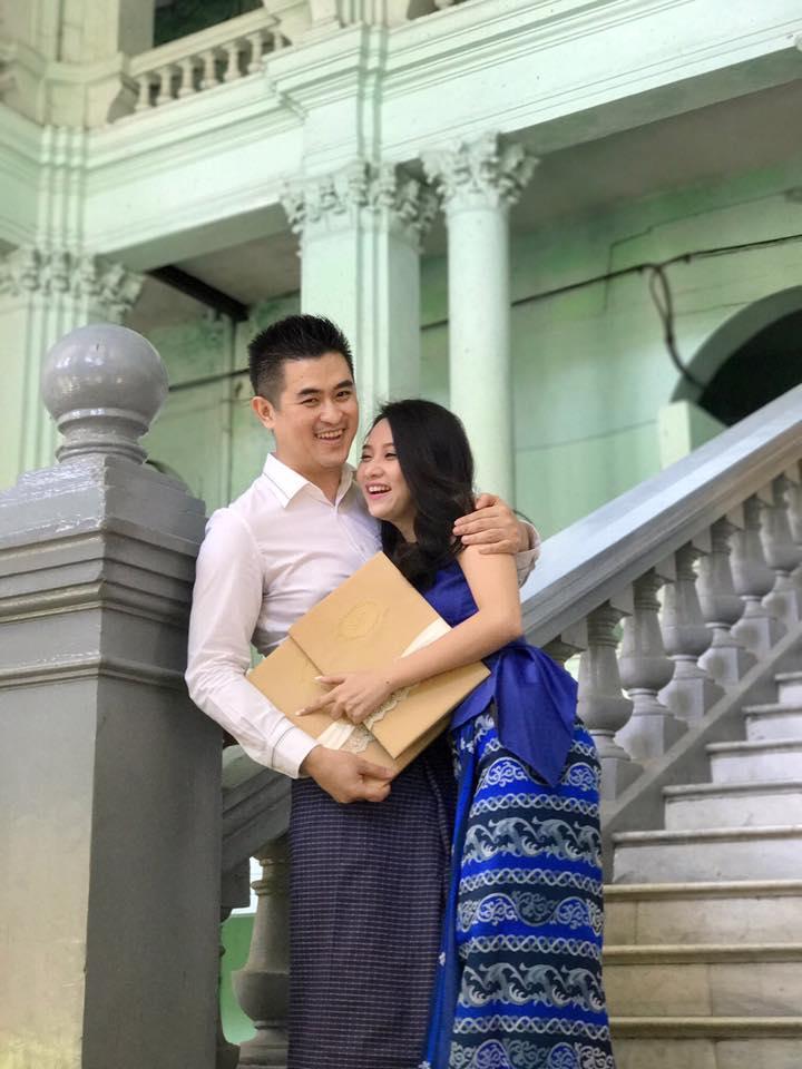 Thinzar Nwe Win And Myo Myint Naung Signing On Marriage Certificate
