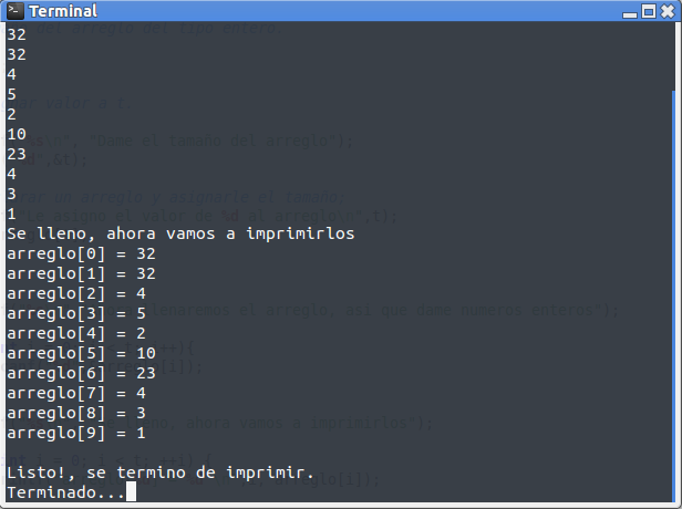 Ingeniero en Proceso: Como declarar un arreglo en C.