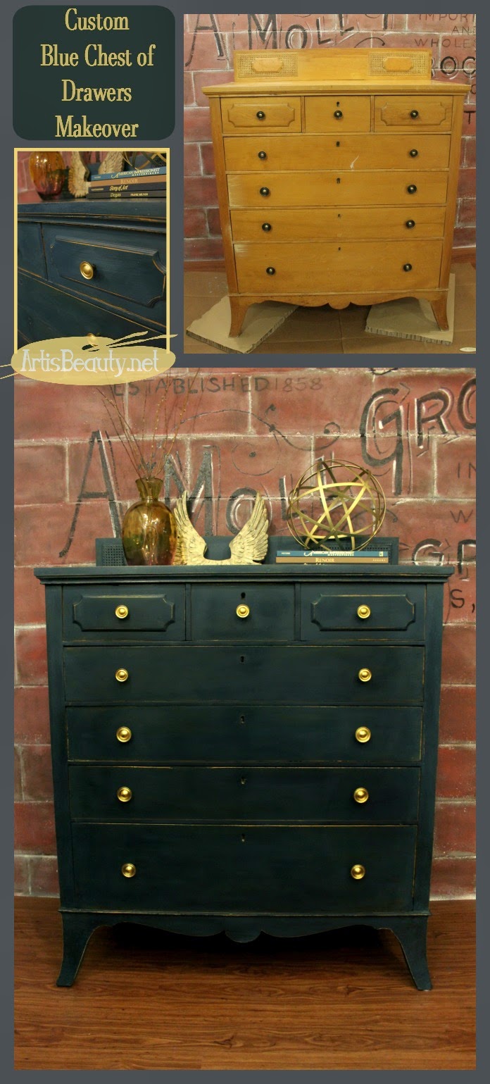ART IS BEAUTY: Custom Blue Chest of Drawers (starry night blue) Makeover
