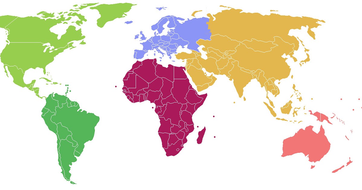 Real Size Of Continents Map