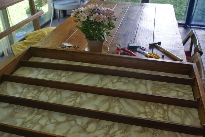 DIY MARBLE ANTIQUE WOODEN DISPLAY CABINET - Francine's Place Blog