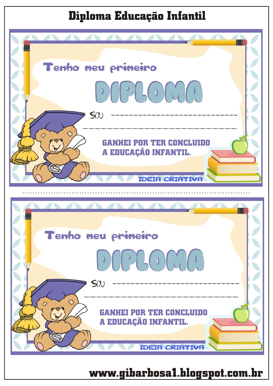 Diploma Para Educação Infantil - RETOEDU