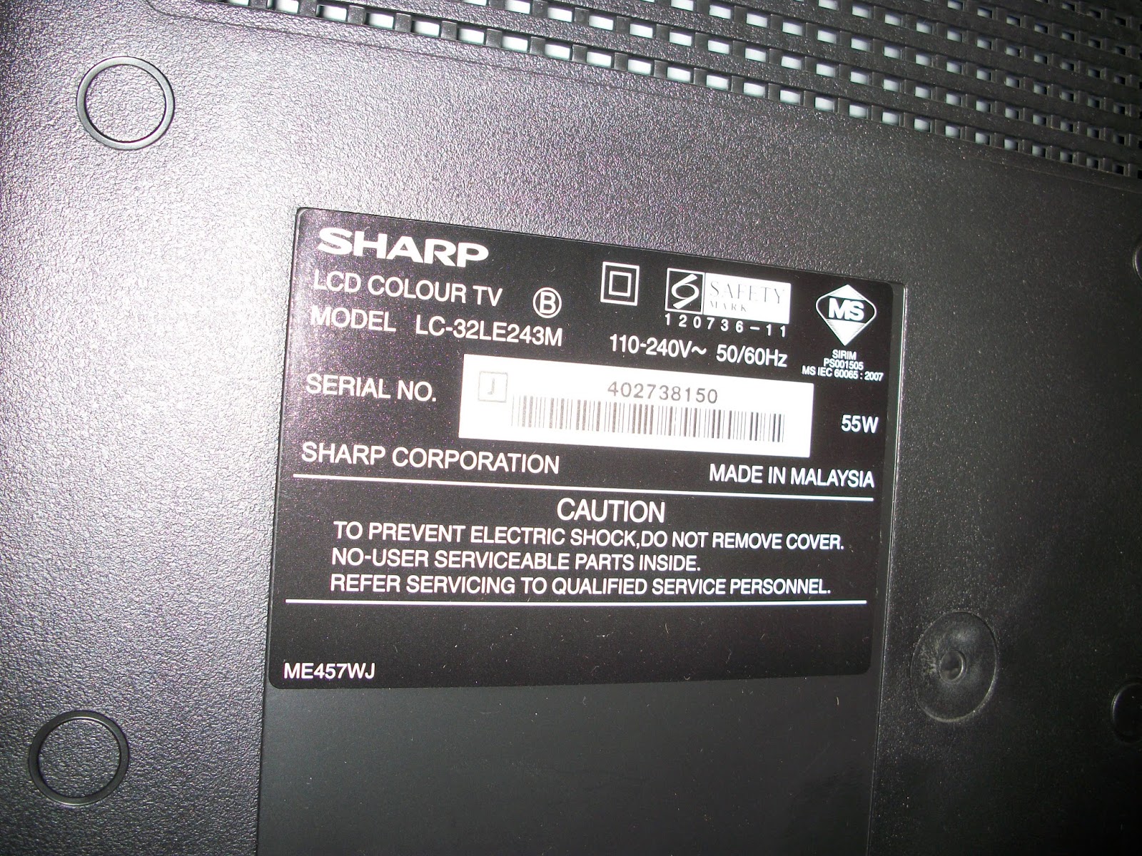 HOSPITAL Electronics TV Repairing And Sparepart: Repairing LED SHARP ...