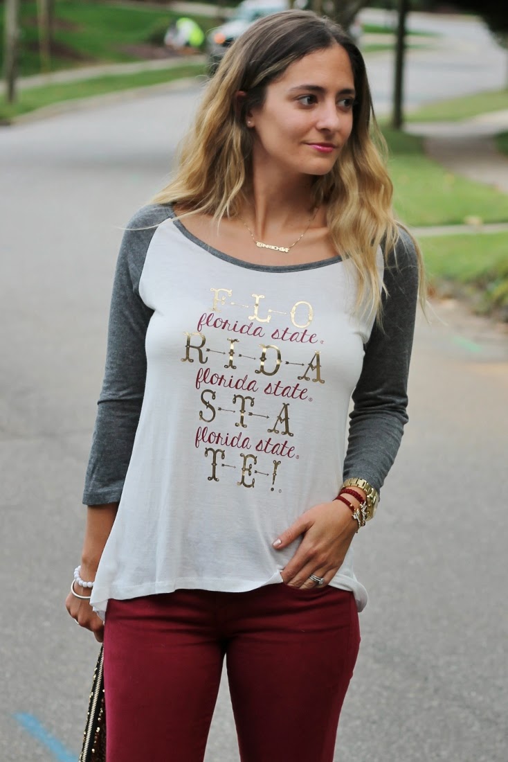 Bedazzles After Dark: Game Day Outfit: FSU Baseball Tee & Jeans