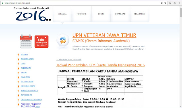 Sistem Informasi Akademik (SIAMIK) UPN “Veteran” Jawa Timur - All About ...