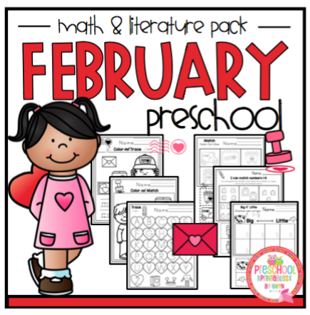 February Math and Literature Packet Preschool "No Prep" ~ Preschool ...