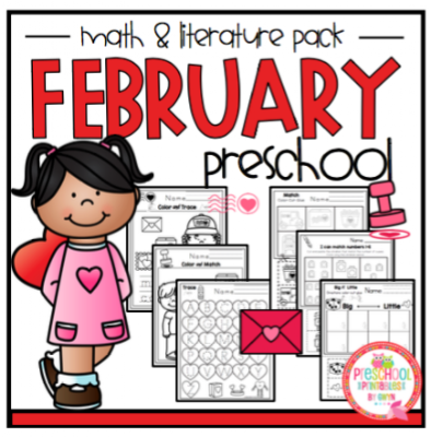 February Math and Literature Packet Preschool "No Prep" ~ Preschool ...