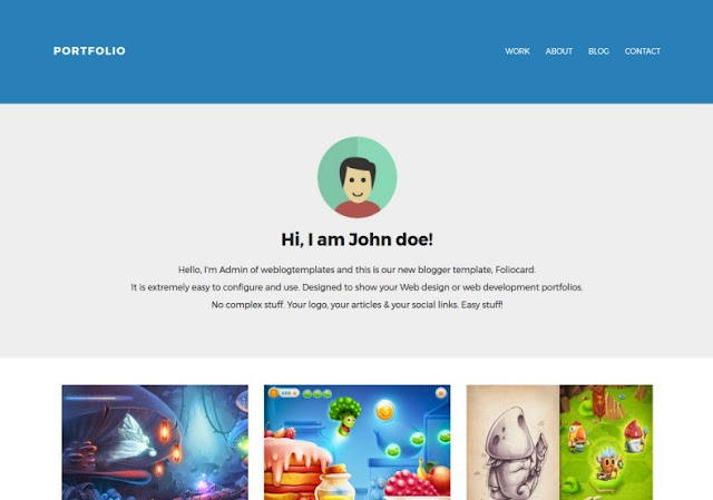 PLANTILLAS kIRADOBER: Foliocard Responsive Portfolio Blogger Template