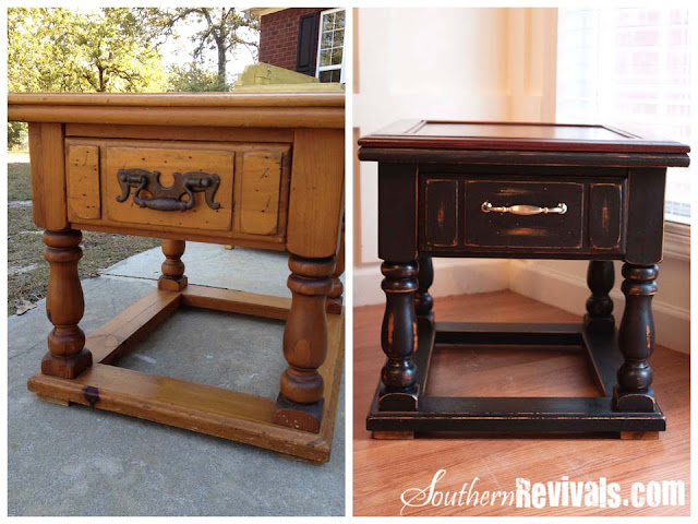 Vintage Pine End Tables Get A Makeover An End Table Revival - Southern ...