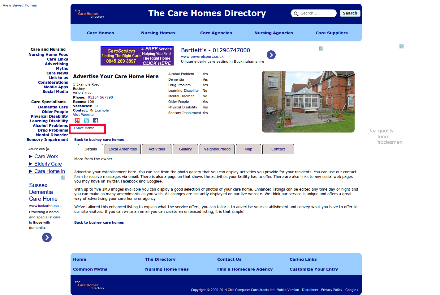 Chris Elsen's Web Development Blog: Visitor Care and Nursing Home Lists