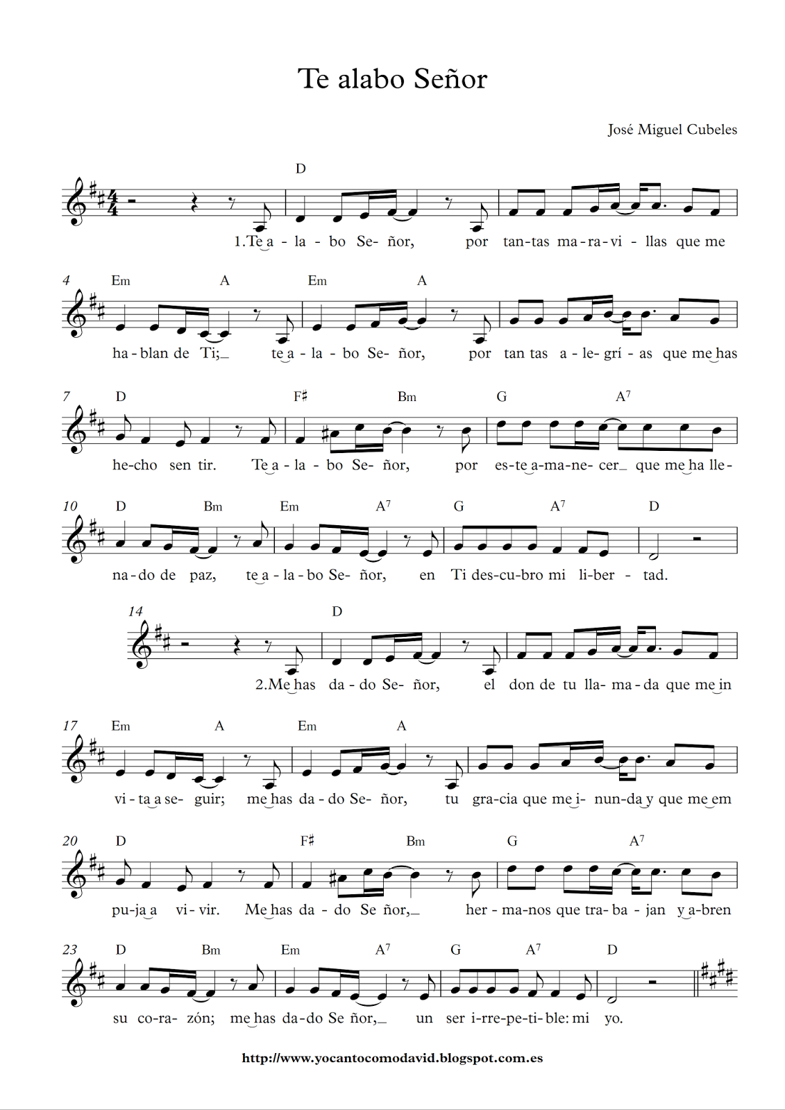 Te alabo Señor | Yo canto como David