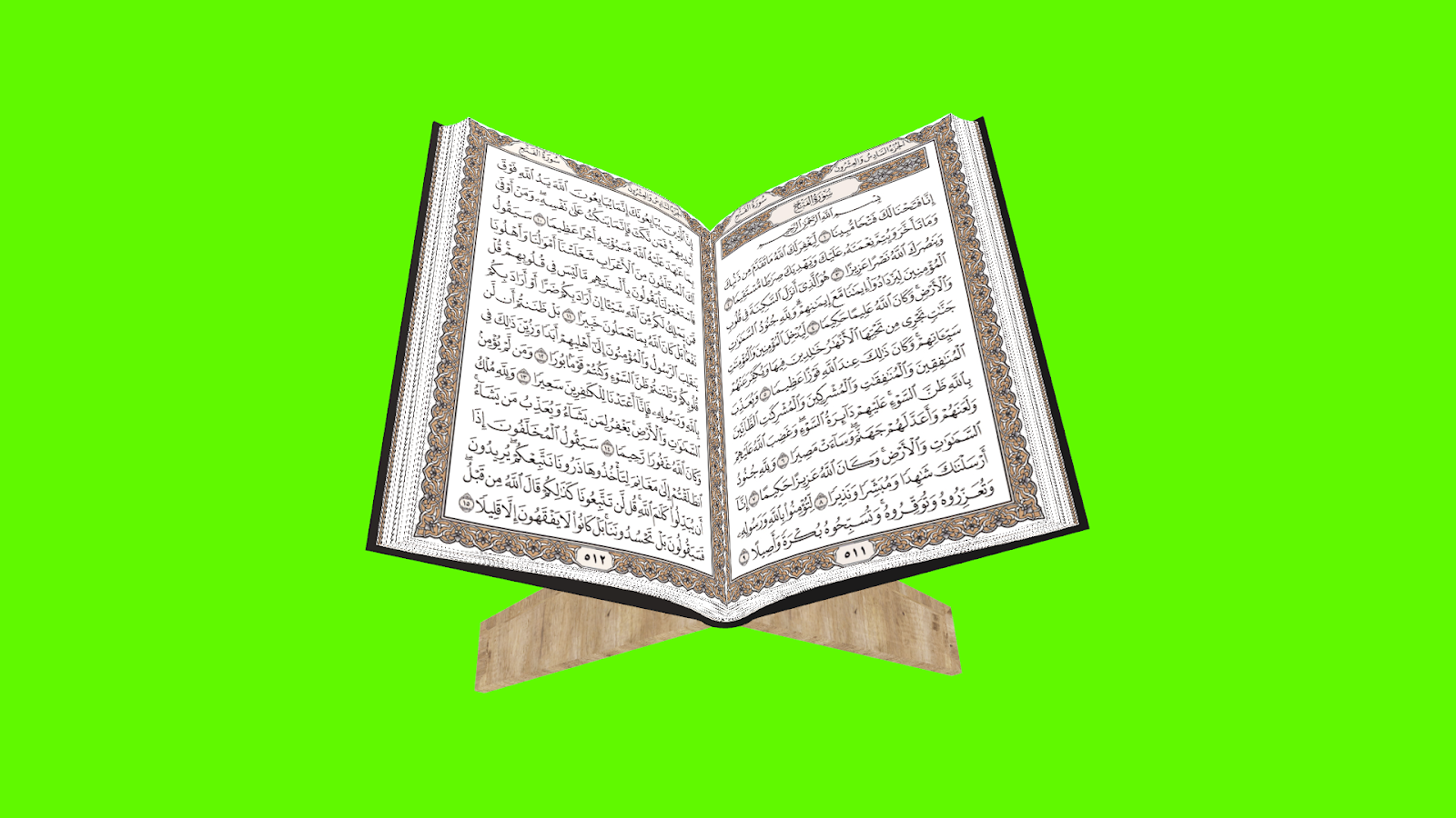 Quran Book 3d Green Screen - Music No Copyright