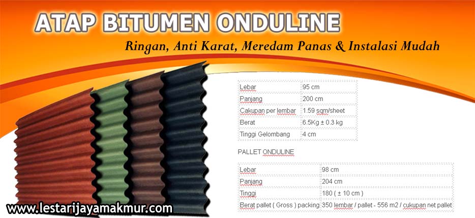 HARGA ATAP BITUMEN ONDULINE TERBARU & TERMURAH ~ LESTARI JAYA MAKMUR