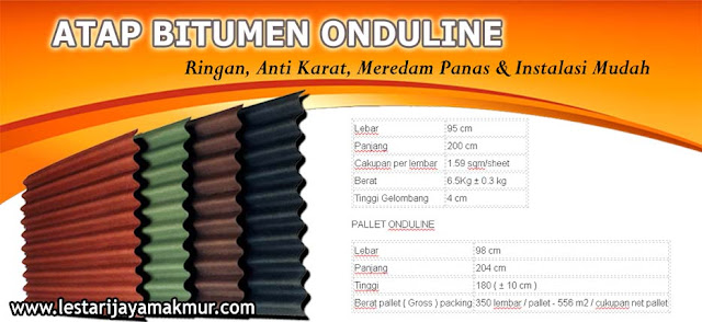 HARGA ATAP BITUMEN ONDULINE TERBARU & TERMURAH ~ LESTARI JAYA MAKMUR