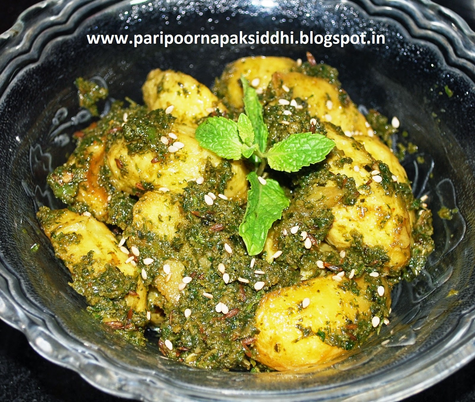 Paripoorna Paksiddhi : CHUTNEYWALE PUDINA ALOO / STIR FRIED BABAY ...