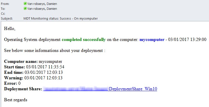 Mdt Monitoring Deployment Successerror Mail Notification Syst And Deploy