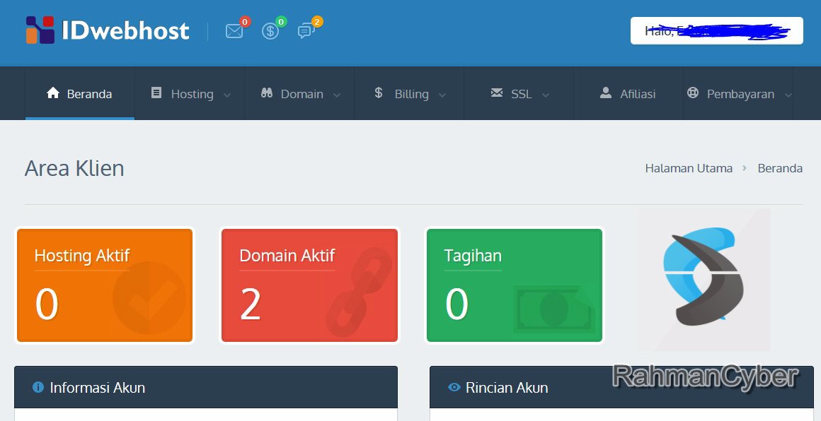 Referensi Web Hosting dan Reseller Terpercaya Versi Rahman Cyber