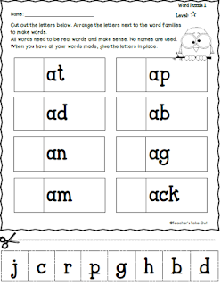 Teacher's Take-Out: Free Word Puzzles using Onset and Rime